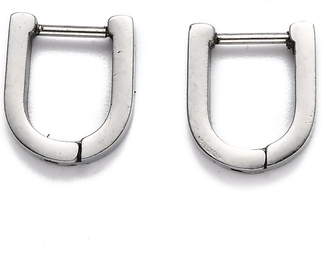 1 Pair Letter U Earrings Tarnish Resistant 304 Stainless Steel Hoop ...
