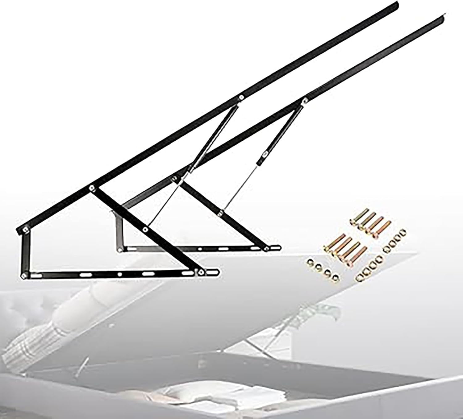 1 Pair Lifting Bed Mechanism Double Bed Frame Lifting Hydraulic Rod 60 ...