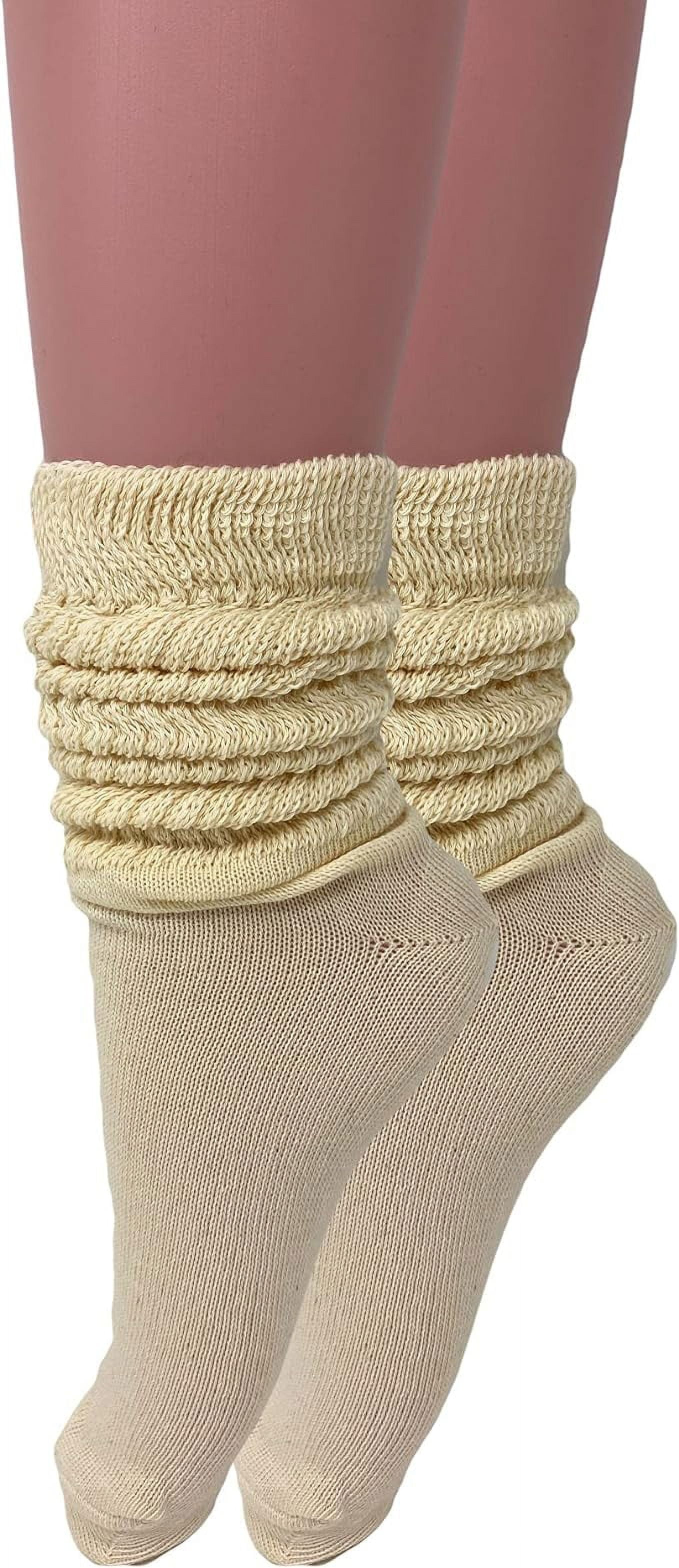 1 Pair Lightweight Slouch Socks for Women Shoe Size 5-10 (Ecru ...