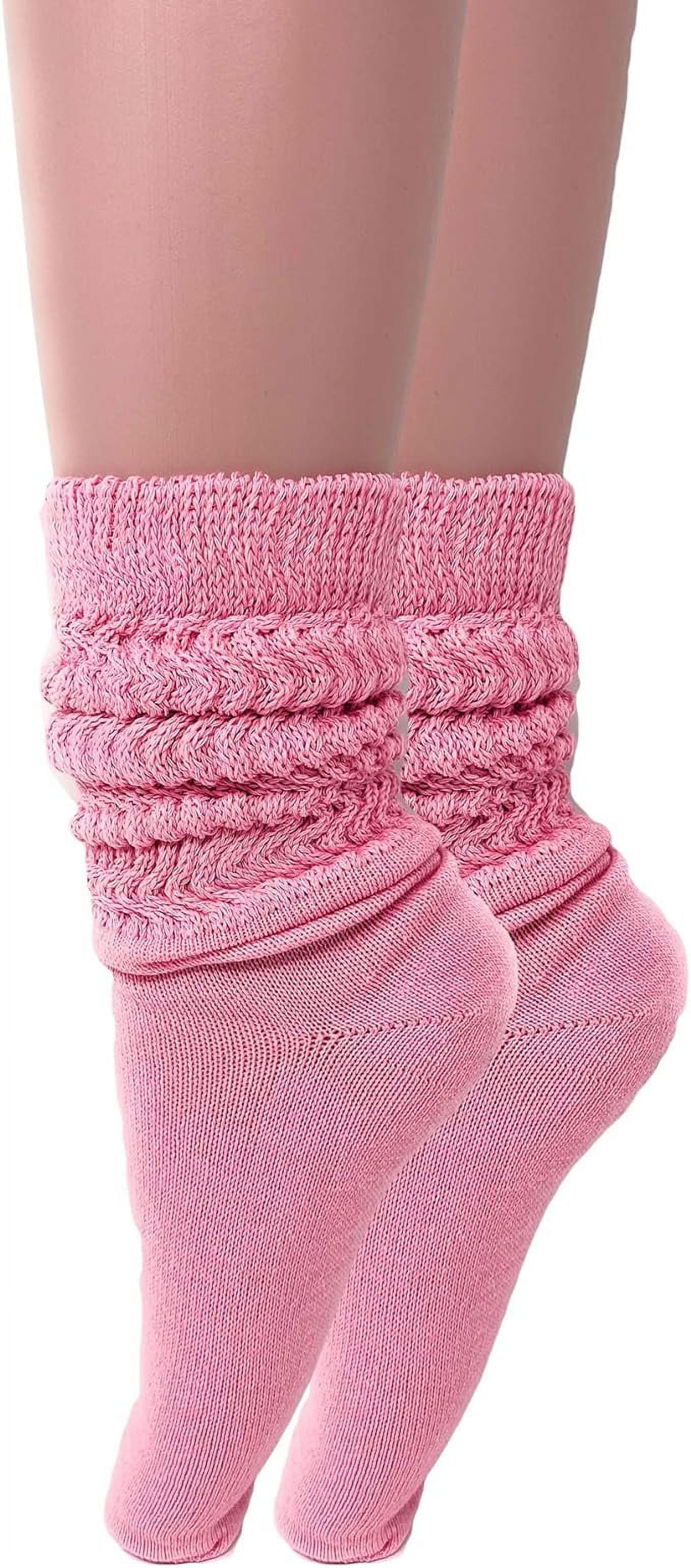 1 Pair Lightweight Slouch Socks for Women Shoe Size 5-10 (Pink ...
