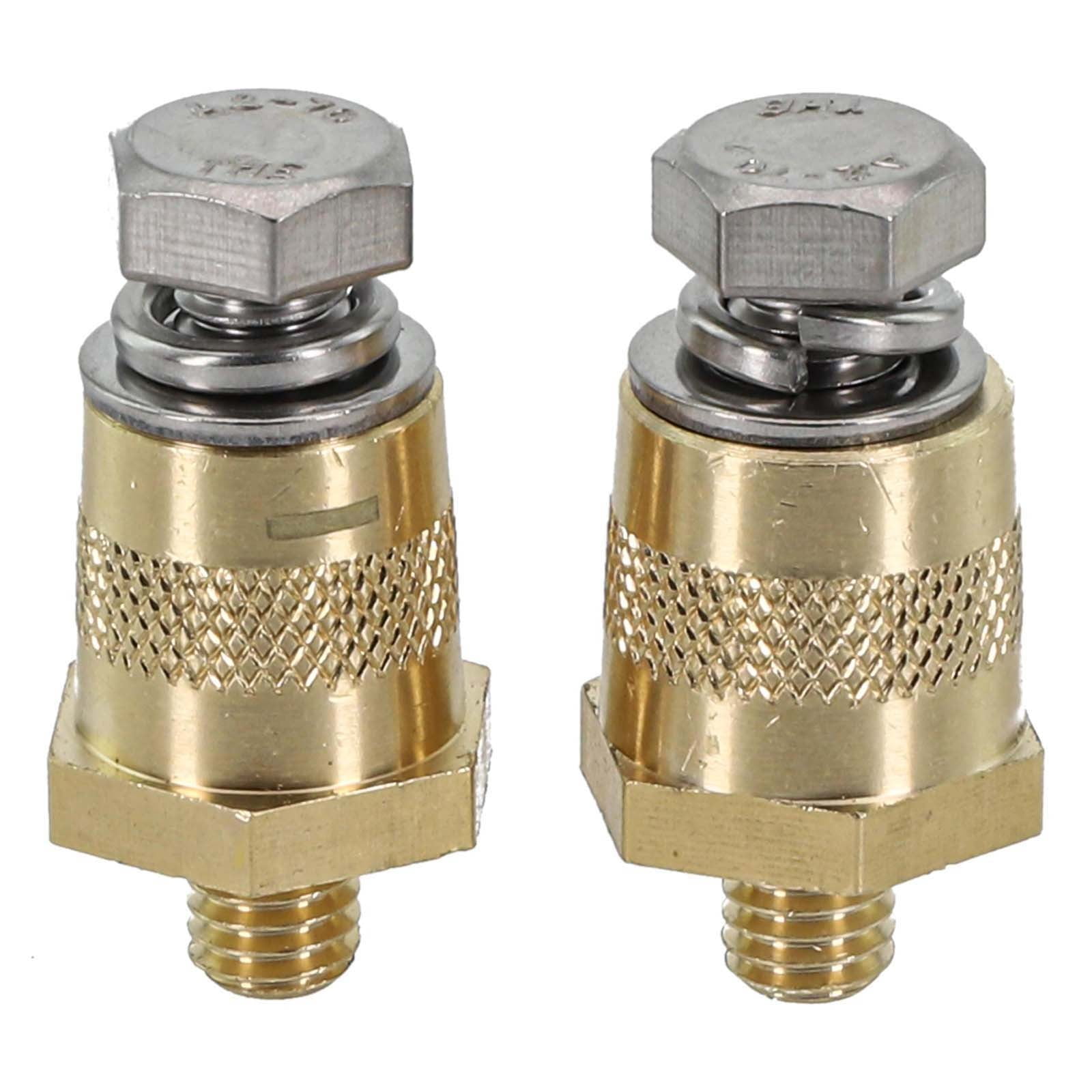 1 Pair M8 Battery Terminal Connector Brass Tone Post Adapter Battery Clamp Brass For Cars Sedans ...