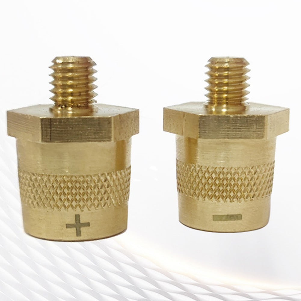1 Pair M8 Battery Terminal Connector Brass Tone Post Adapter Battery ...