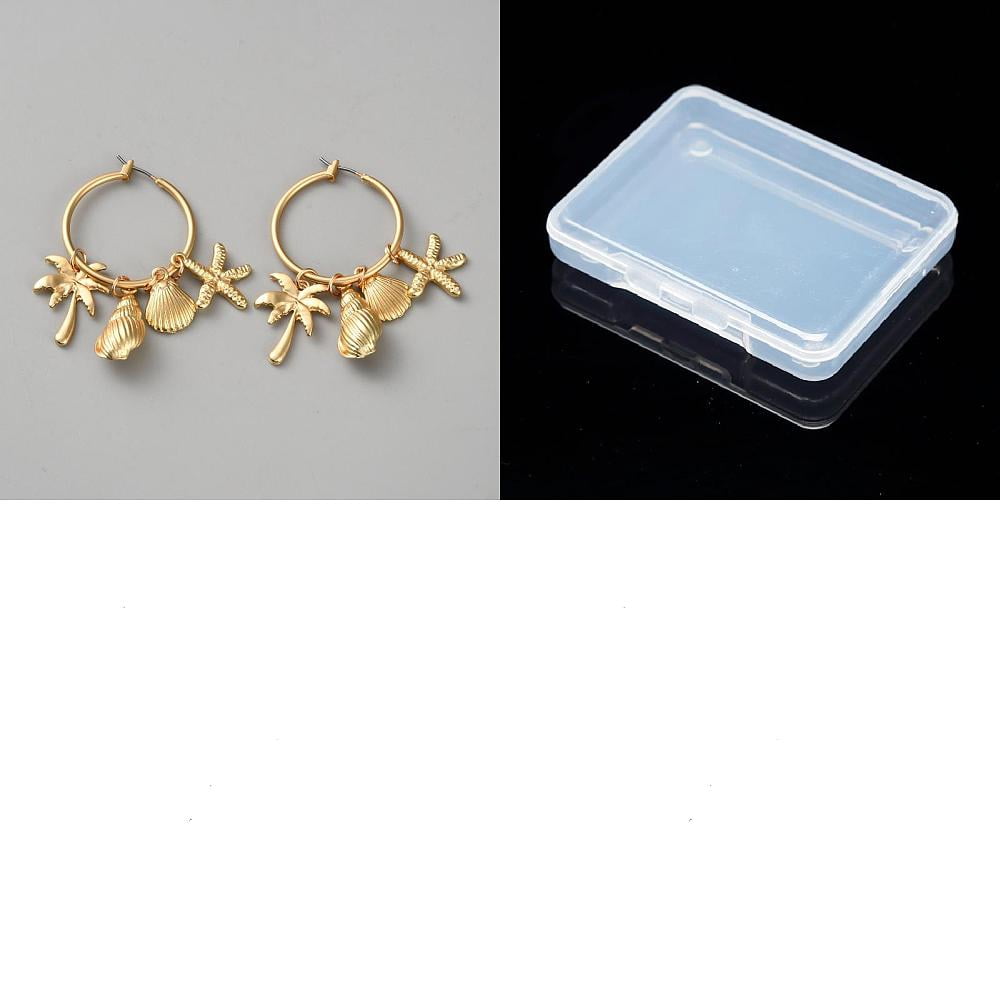 1 Pair Marine Theme Stainless Steel Hoop Earrings Shell Shape Trendy ...