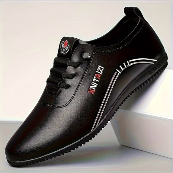 1 Pair of Men's Fashion Sneakers, Lace-up Side Stripe Men's Dress Shoes ...