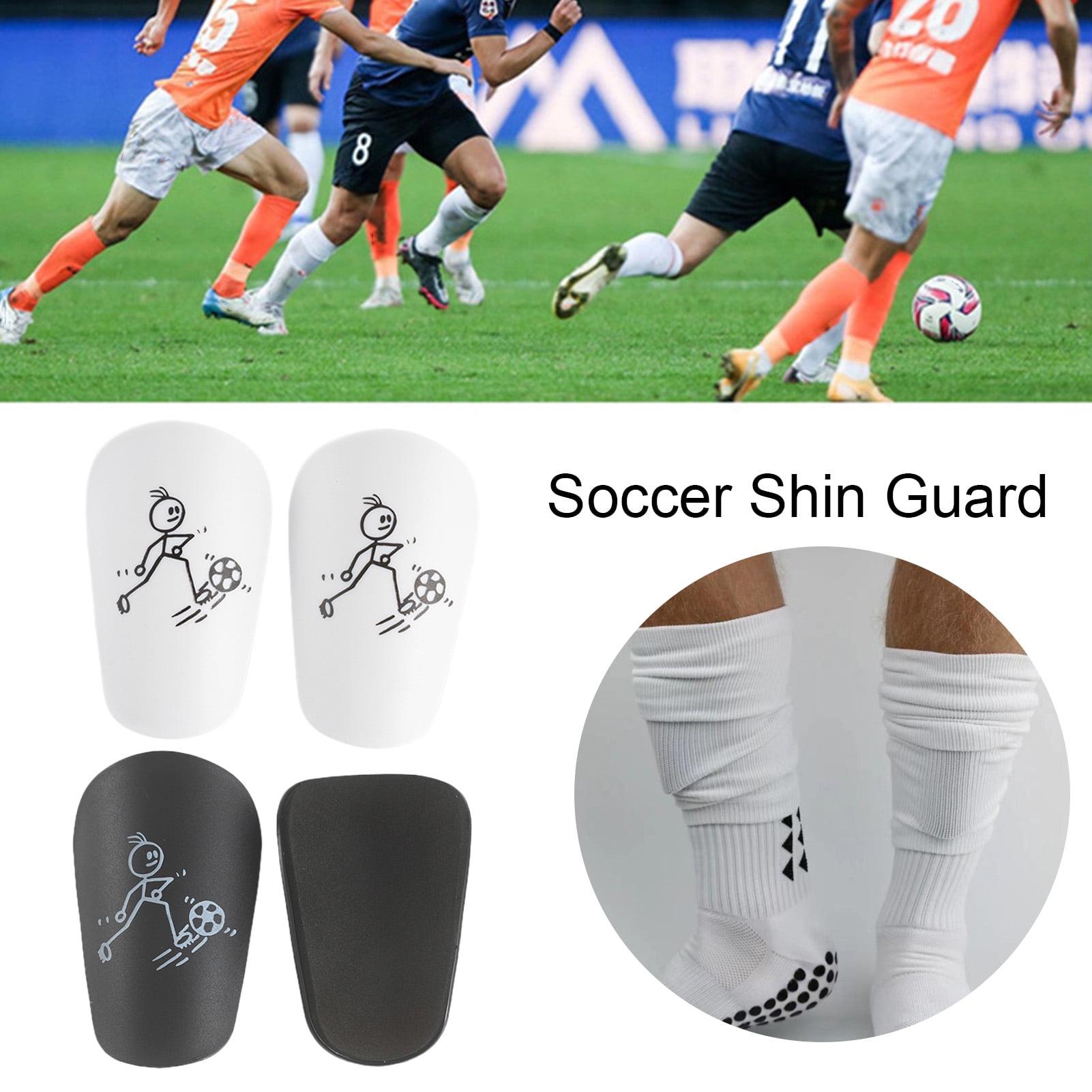 1 Pair Mini Soccer Shin Guards Anti-slip Kids Teens Adults Soccer ...
