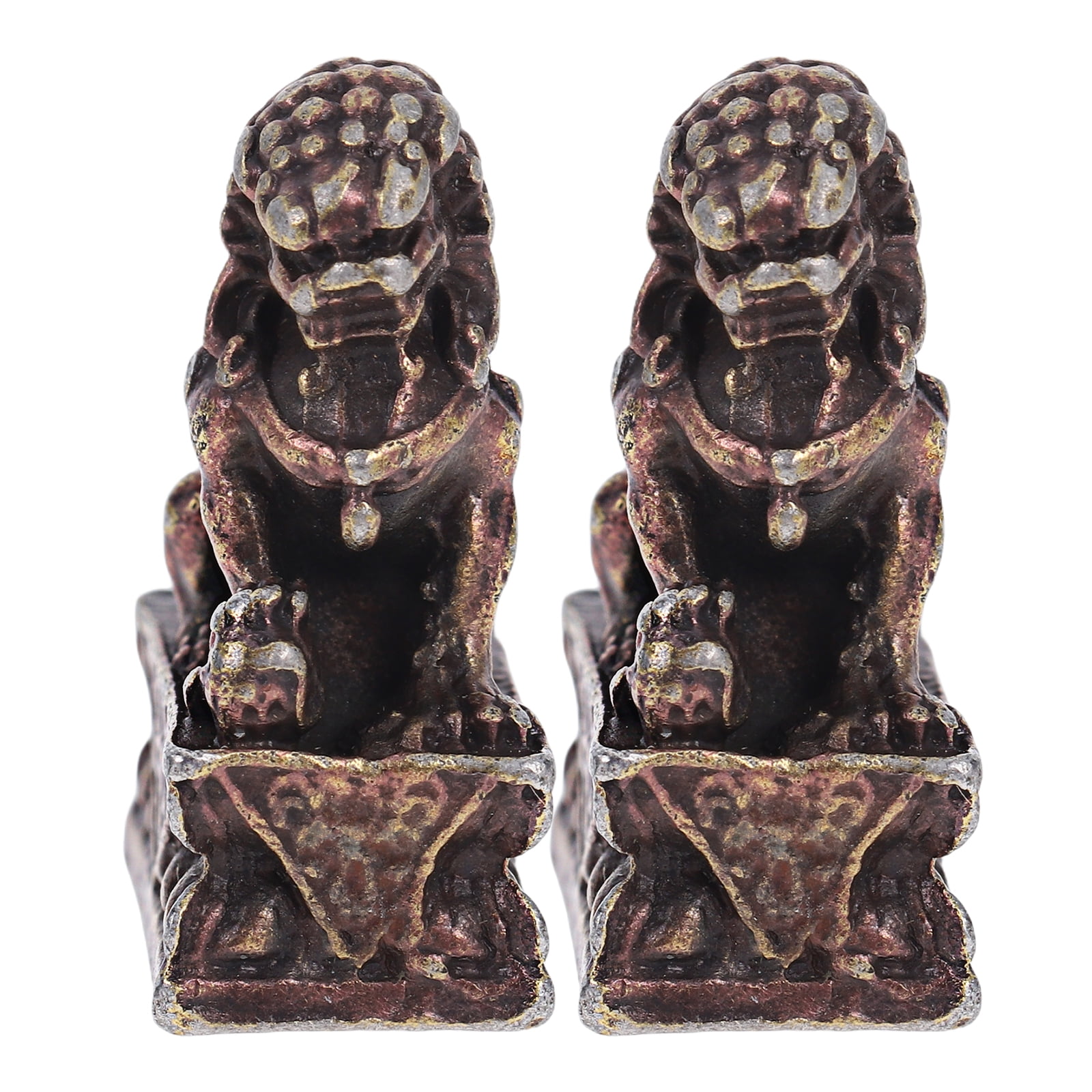 1 Pair Miniature Chinese Lion Sculptures Decorations Mini Lion Figurine ...