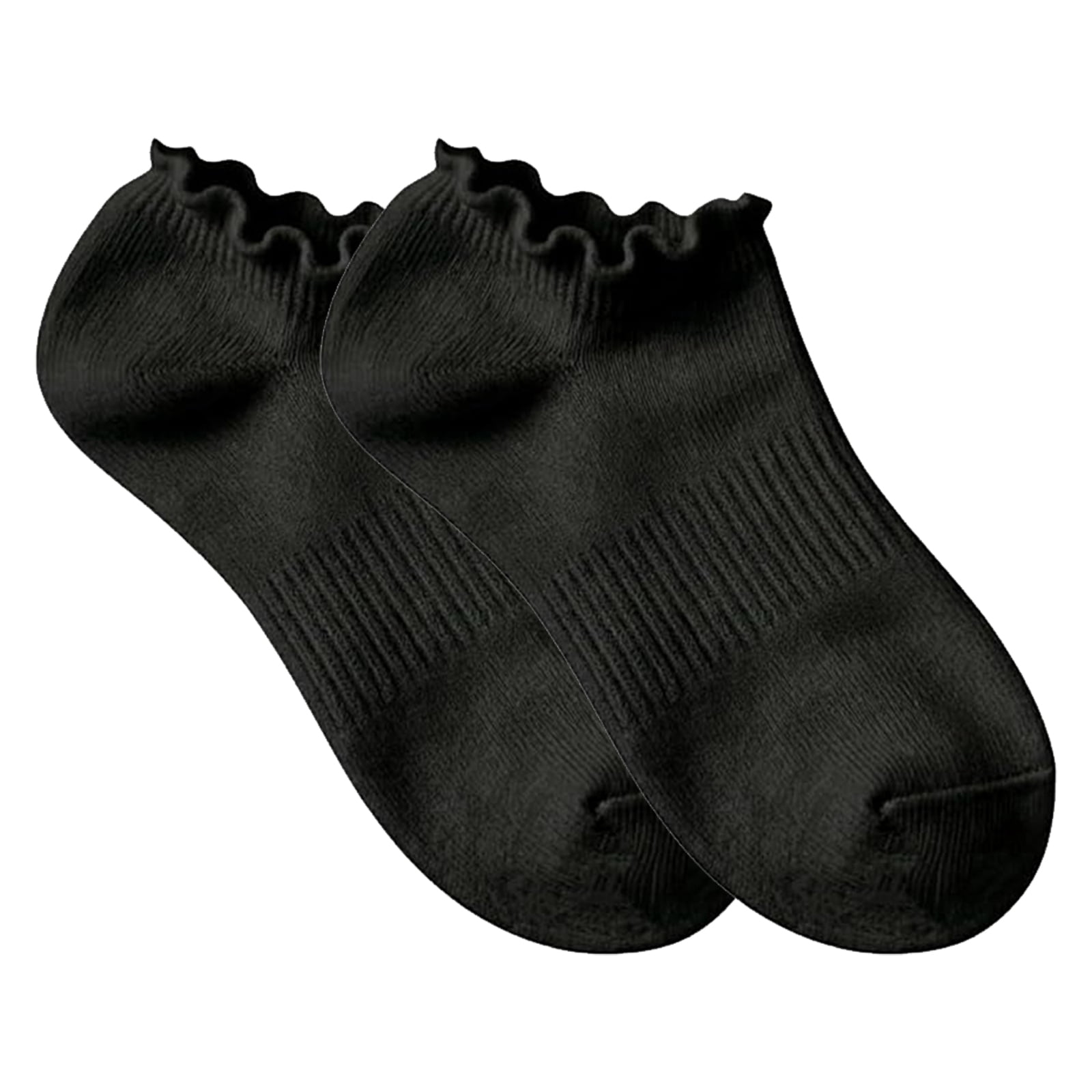 1 Pair No Show Socks for Women Ruffle Socks Low Cut Socks Cute Ankle ...