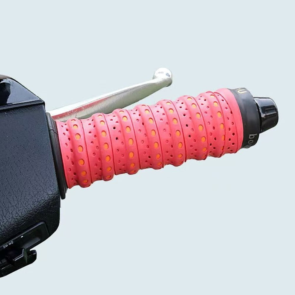 1 Pair Non-slip Soft Silicone Grip Tape for Motorcycle Handlebars, 3.6ft Wrap-Around Silicone ...