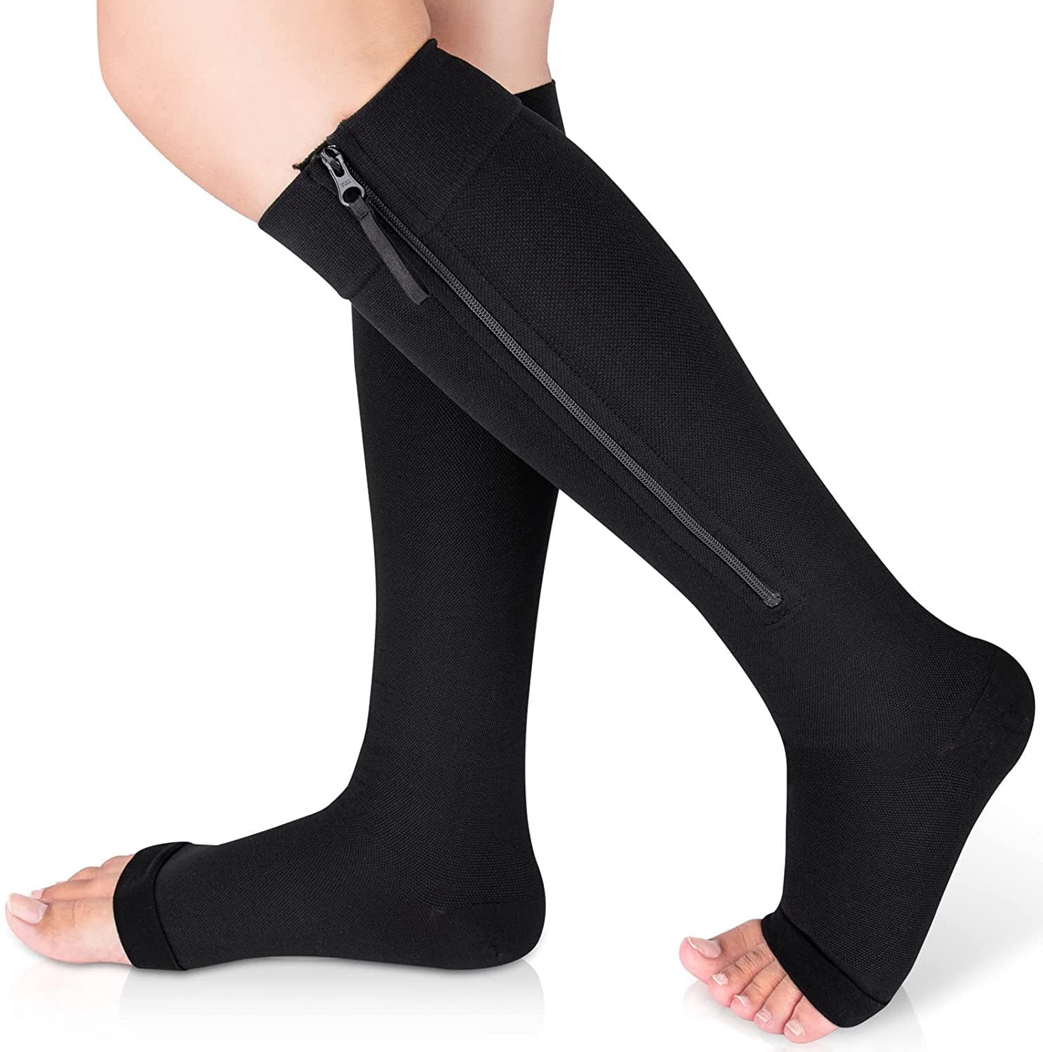 1 Pair Knee High Copper Compression Stockings, 15-25 mmHg, for Men ...