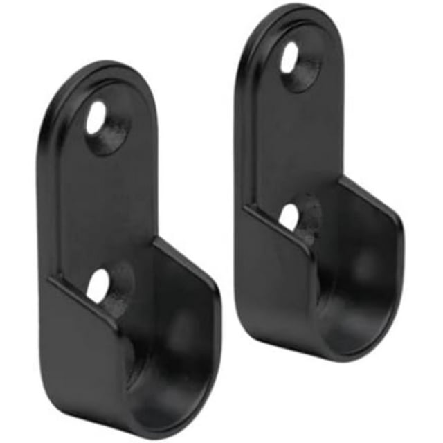 1 Pair Oval Wardrobe Rod Tube Open End Support Cap Flanges with ...