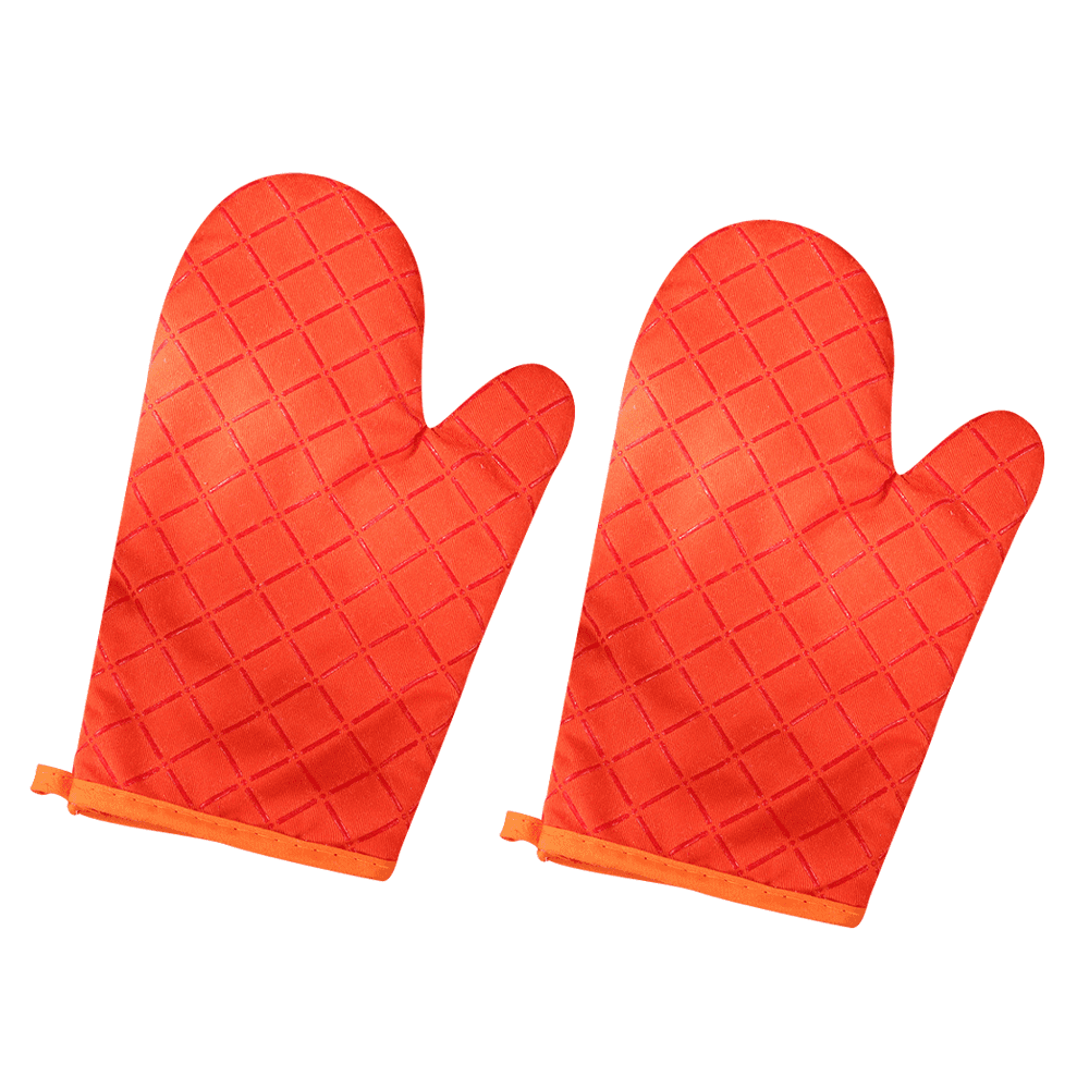 1 Pair Oven Mitts with Silicone Liner Non-Slip Textured Grip, Heat ...