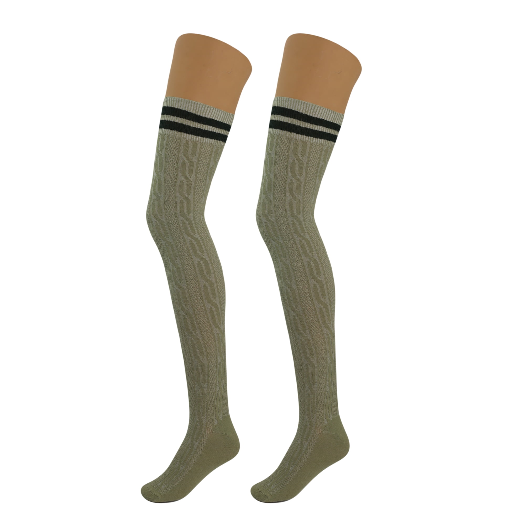 1 Pair Over Knee Thigh High Knitted Socks For Women Warm Stocking Long
