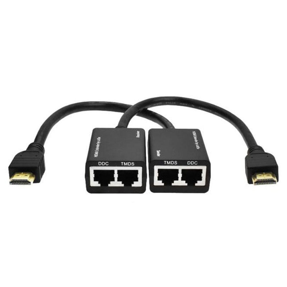 1 Pair Over RJ45 CAT5e CAT6 UTP LAN Ethernet Extender Repeater 1080P 3D ...