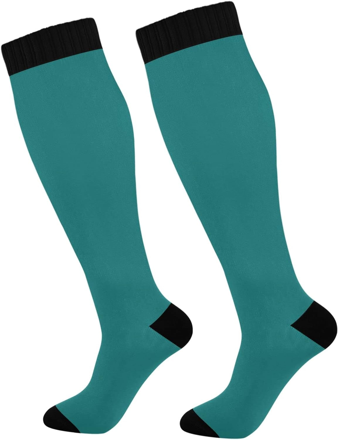 1 Pair Plain Turquoise Teal Green Color Compression Socks 20-30mmHg ...