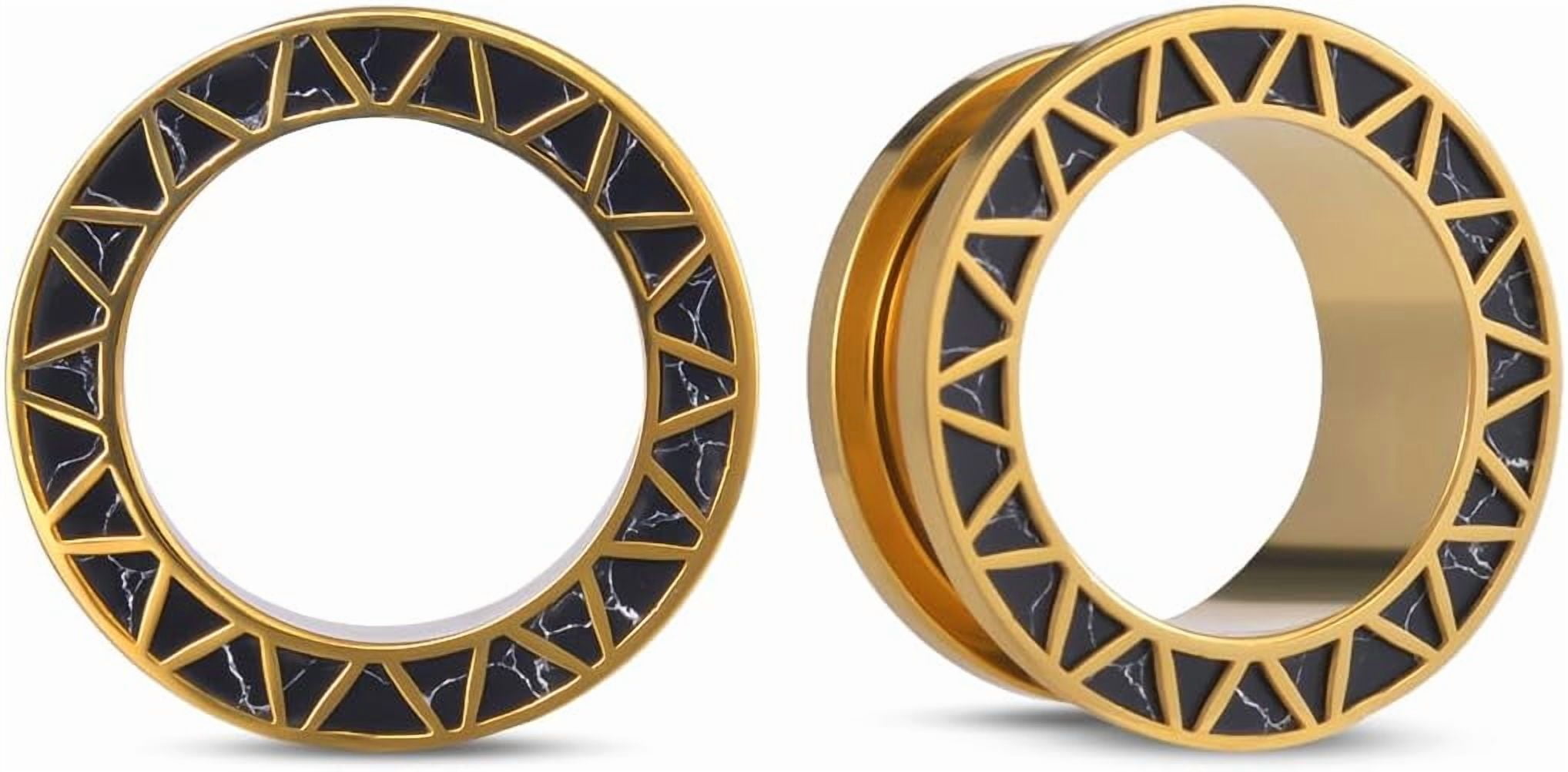 1 Pair Pro Ear Gauge Plugs flesh Tunnel Earring 316L Surgical Steel ...