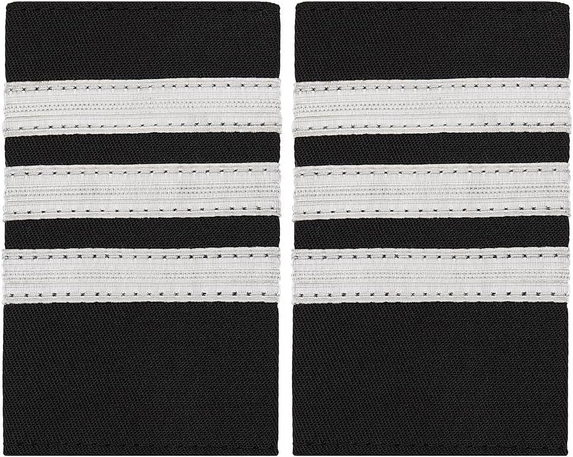 1 Pair Professional Uniform Epaulets Pilot Epaulets Three Bars Captain ...