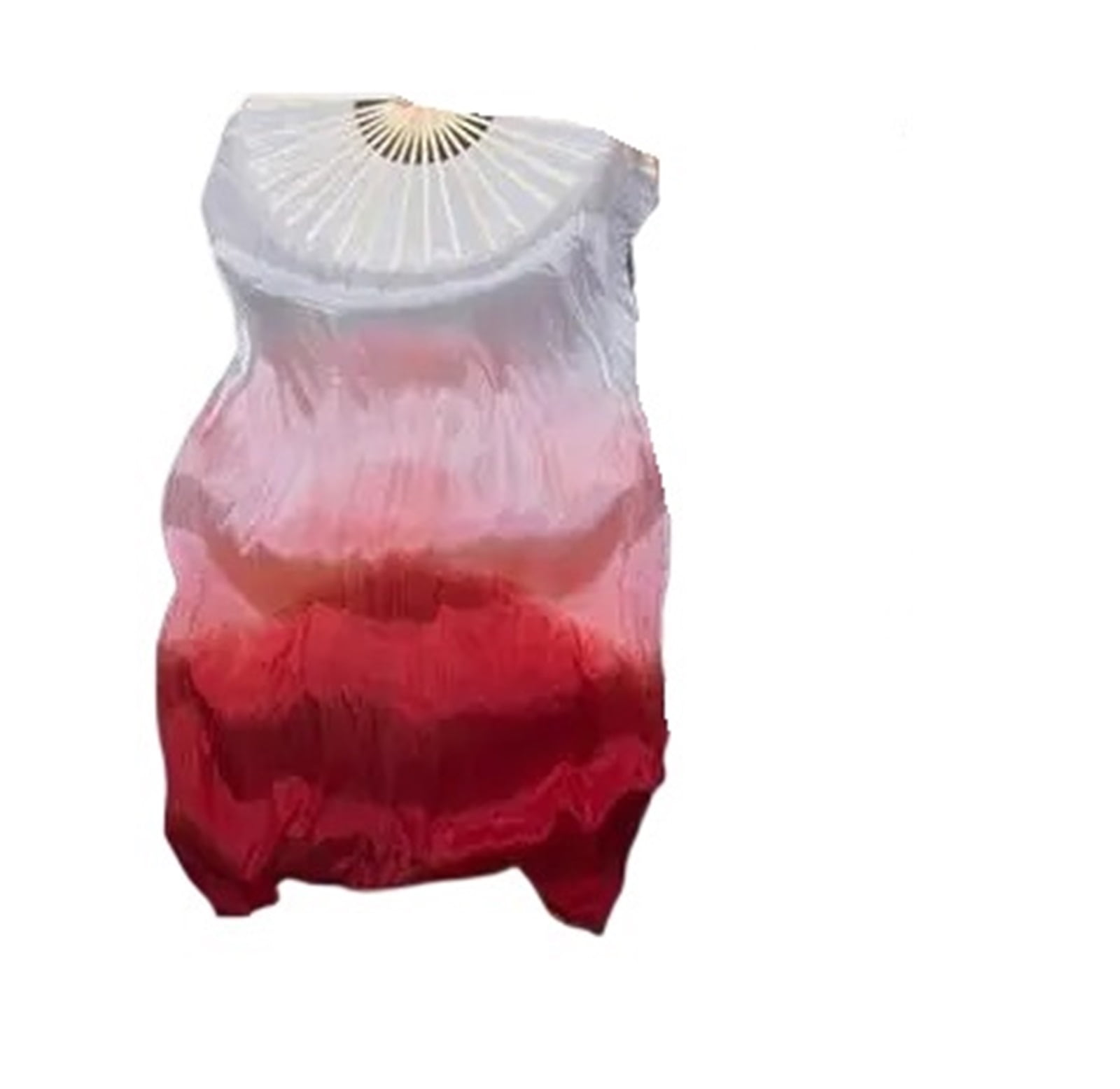 1 Pair Real Silk Belly Dance Veils Classic Size Bamboo Fan Veil Dancer ...