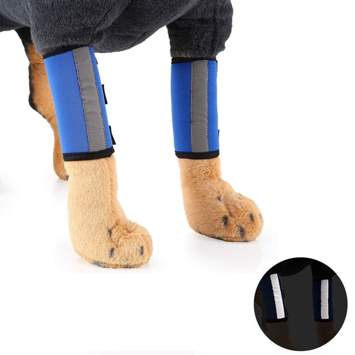 1 Pair Reflective Tape Dog Front Leg Braces Pet Knee Pads Dog Elbow ...