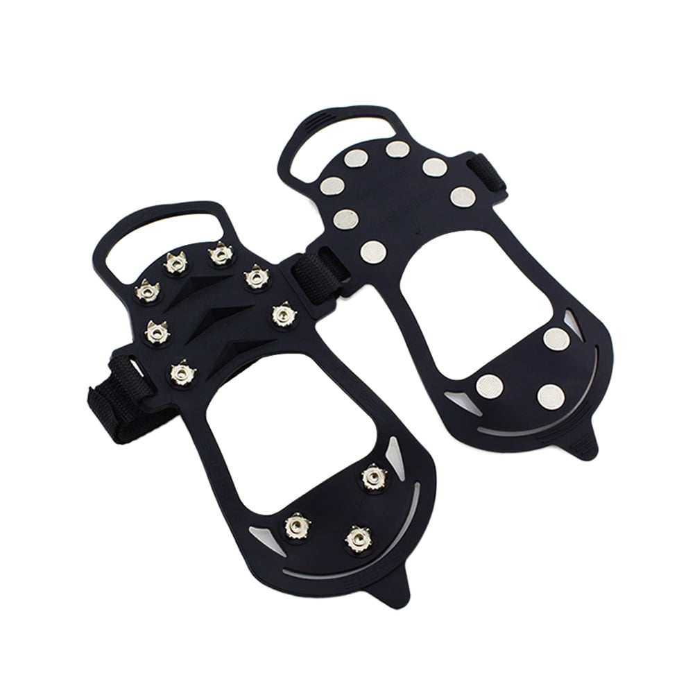 1 Pair Reinforced 10 Toothed Non-Slip Lacing Manganese Steel Crampons ...