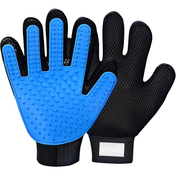 (1 Pair) Remover Gloves - Blue, Gloves for Dogs, Cats & Horses, Gentle ...