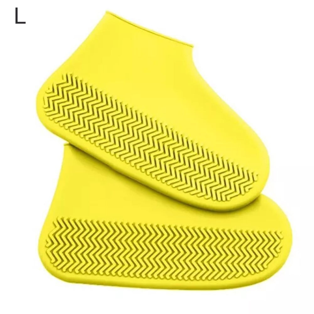 1 Pair Reusable Waterproof Rain Shoes Covers Silicone Outdoor Rain Boot ...