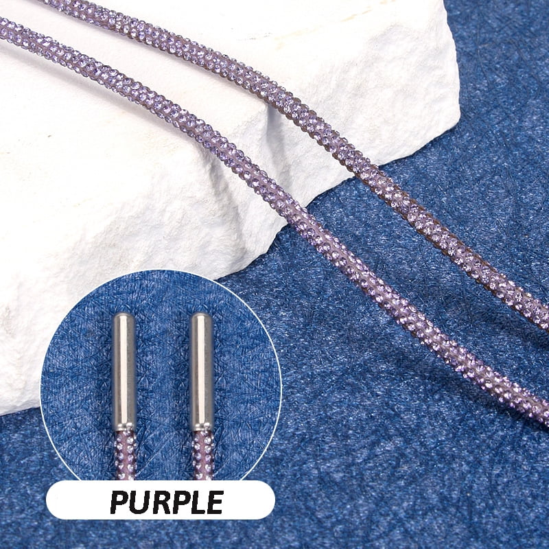 1 Pair Rhinestone Shoe Laces, Round Bling Bling Crystal Rhinestone ...