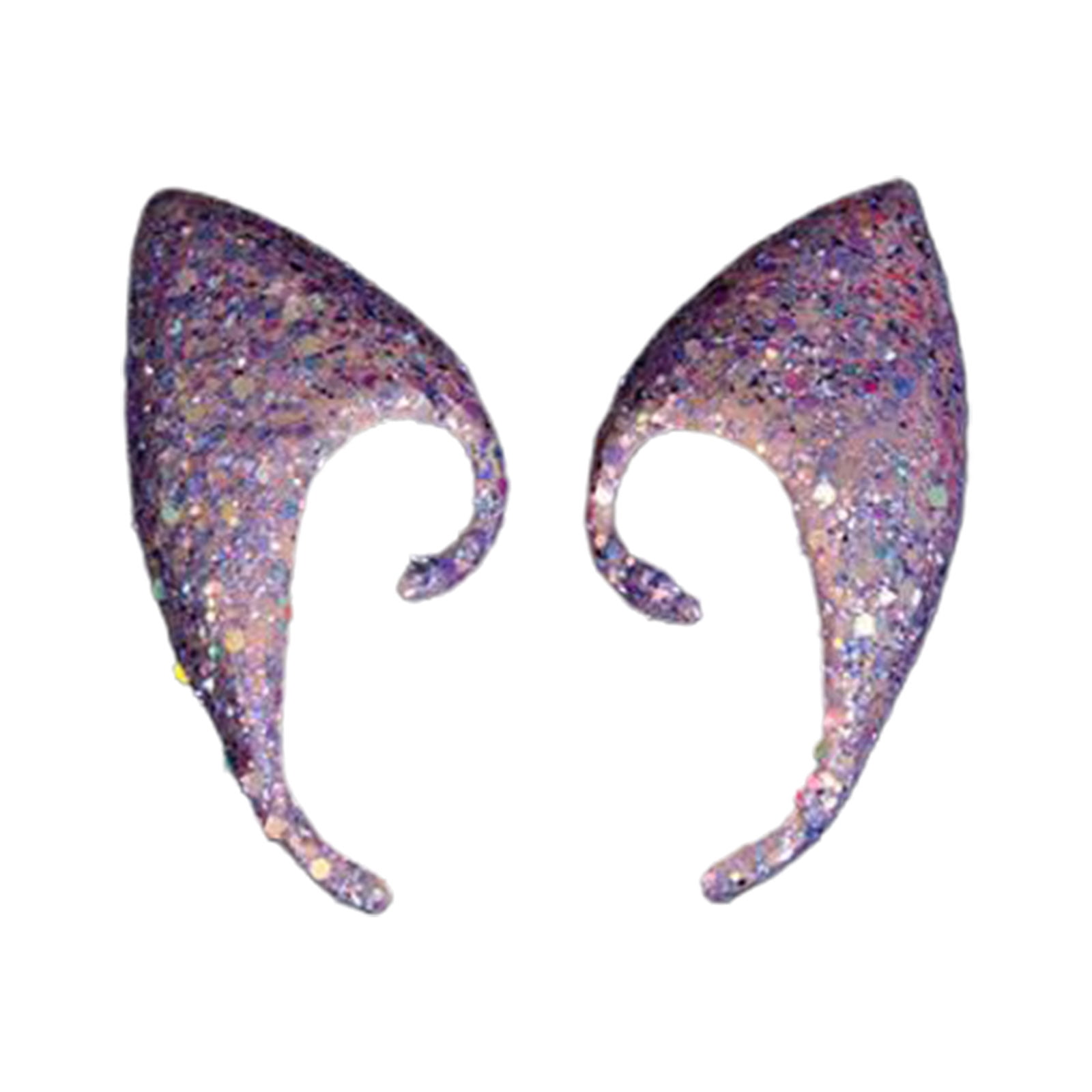 1 Pair Shiny Sequins Angel Elf Ears Silicone Fake Ear Prop Party Decor ...