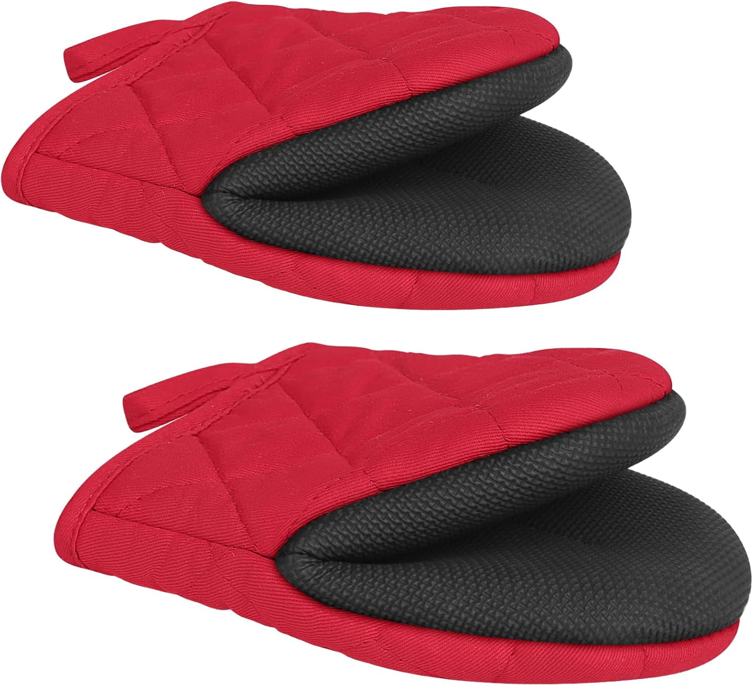 1 Pair Short Oven Mitts, Heat Resistant Silicone Kitchen Mini Oven ...