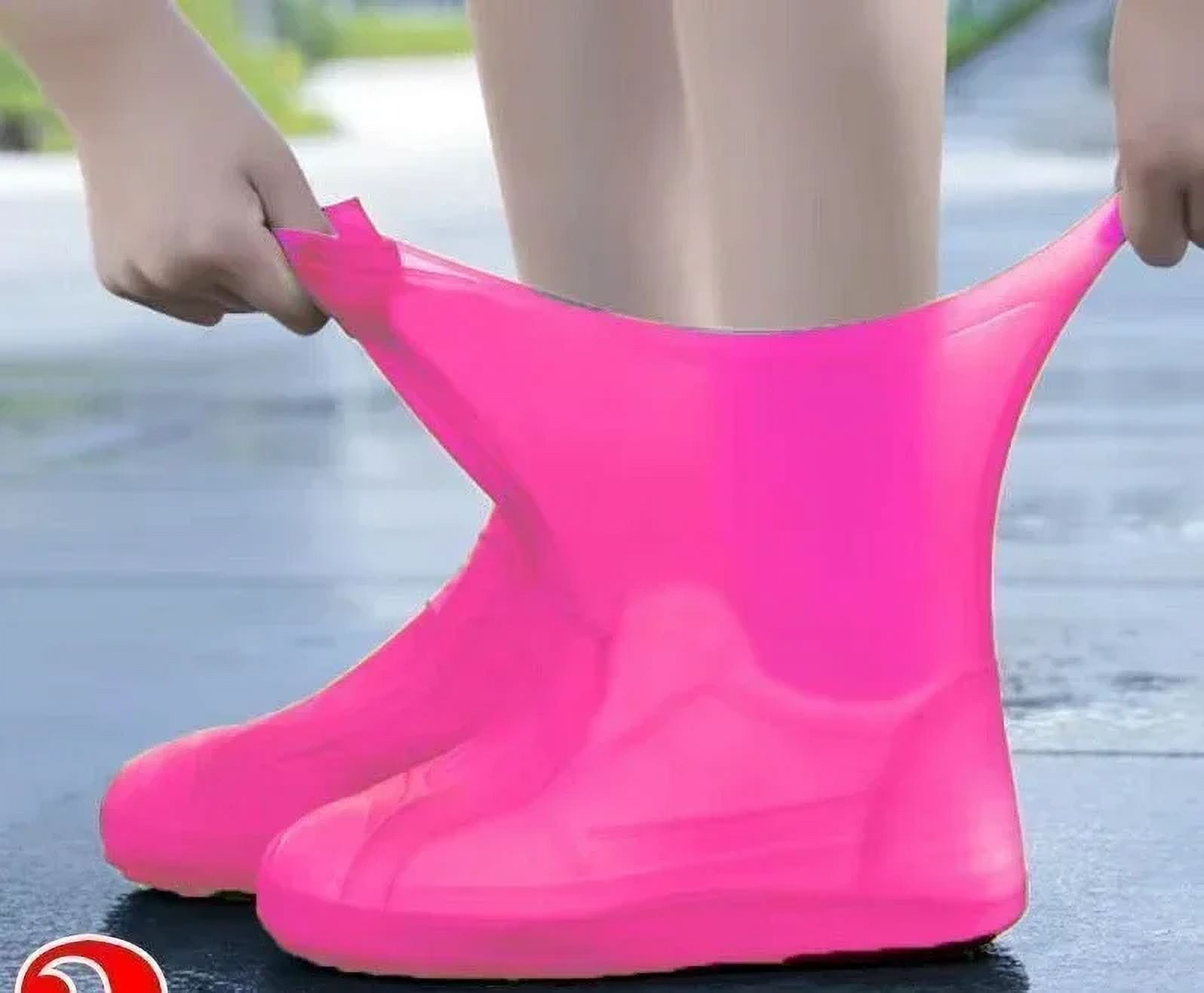 1 Pair Silicone WaterProof Shoe Covers Lip-resistant Rubber Rain Boot ...