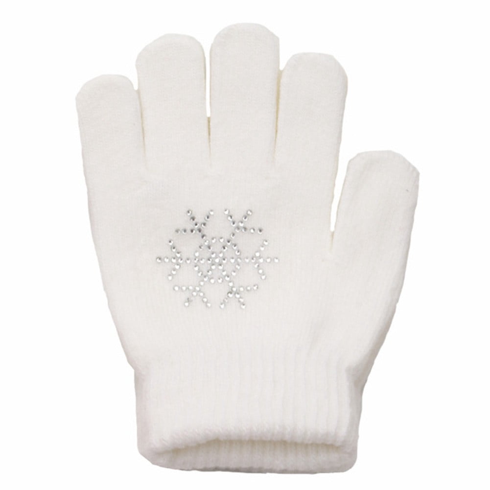 1 Pair Skating Gloves Figure Skating Gloves Cotton Non-Slip Winter Warm ...