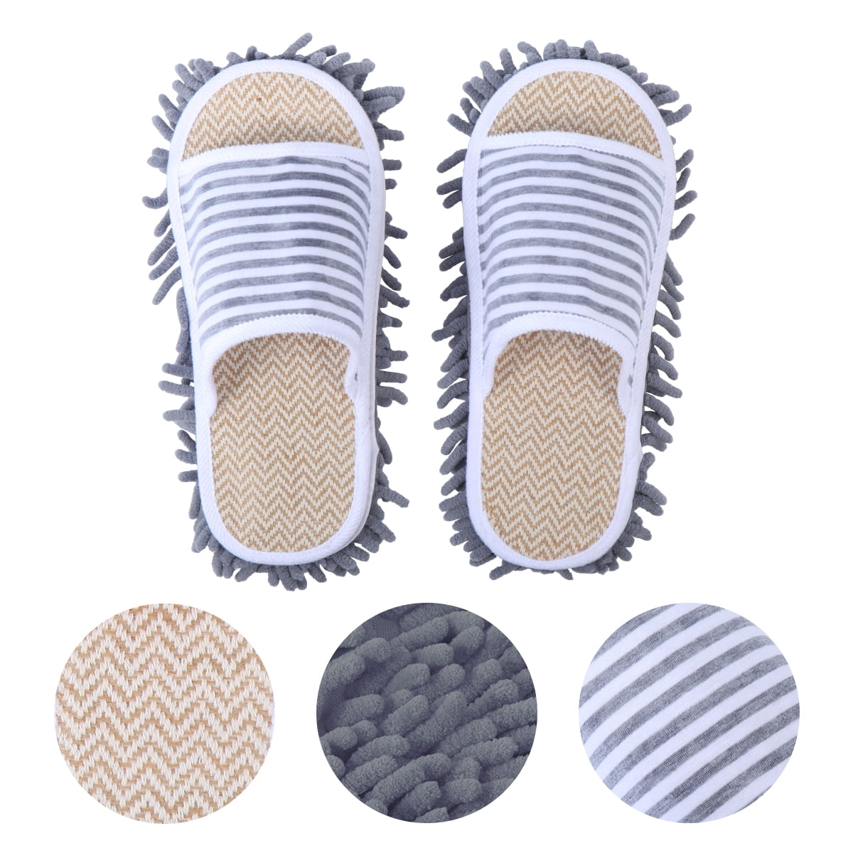 1 Pair Microfiber Floor Cleaning Mop Slippers Household Slipper ...