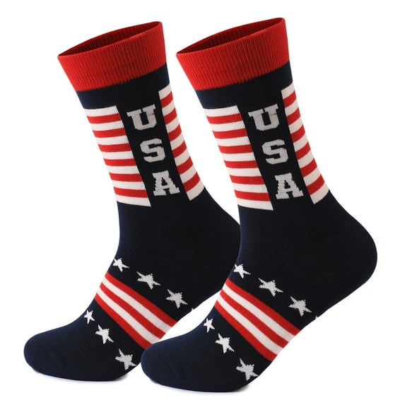 1 Pair Socks for Men Cotton Stretchy Soft Sock Star Flag Gifts Wedding ...