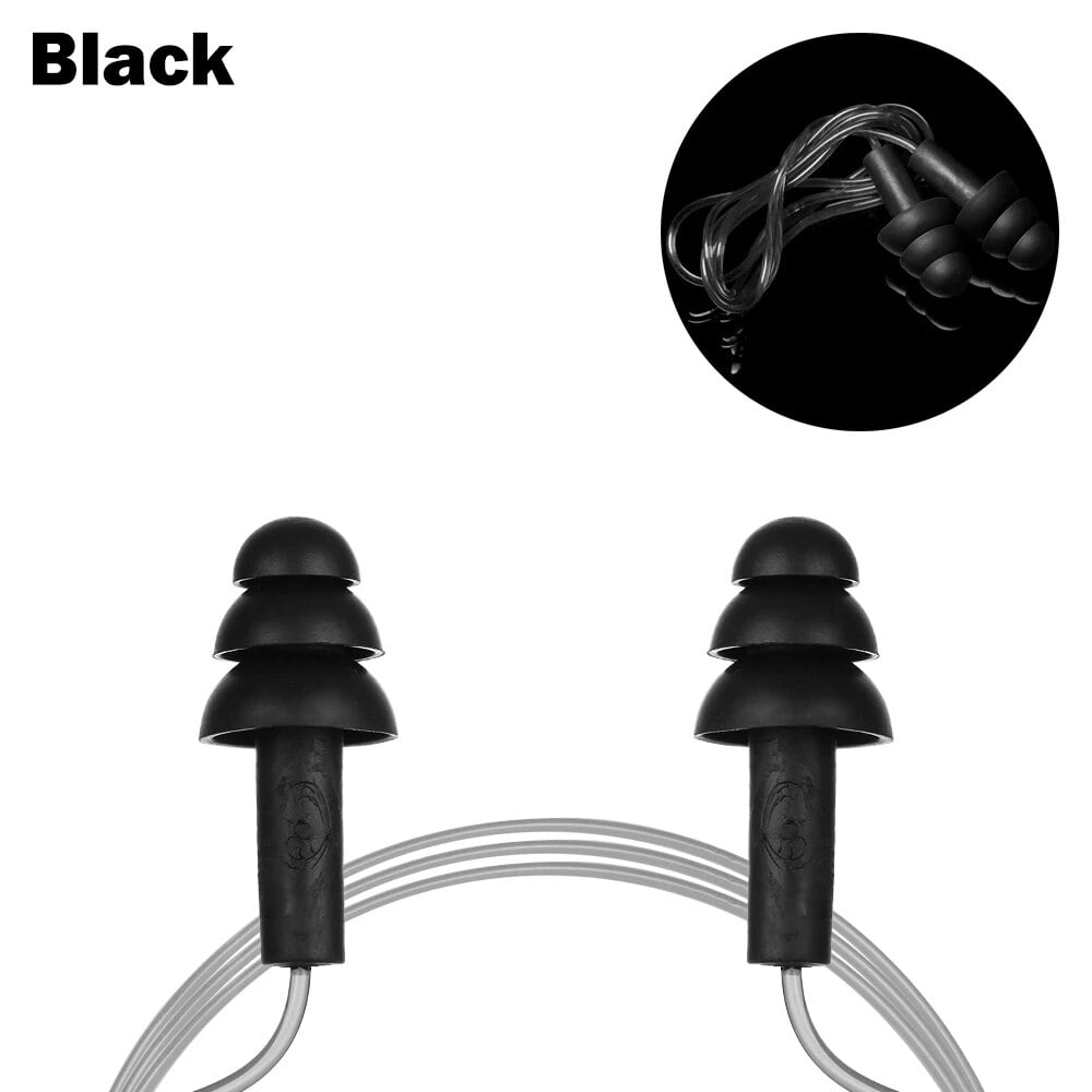 1 Pair Soft Silicone Ear Plugs with Rope Water Sports Hearing ...
