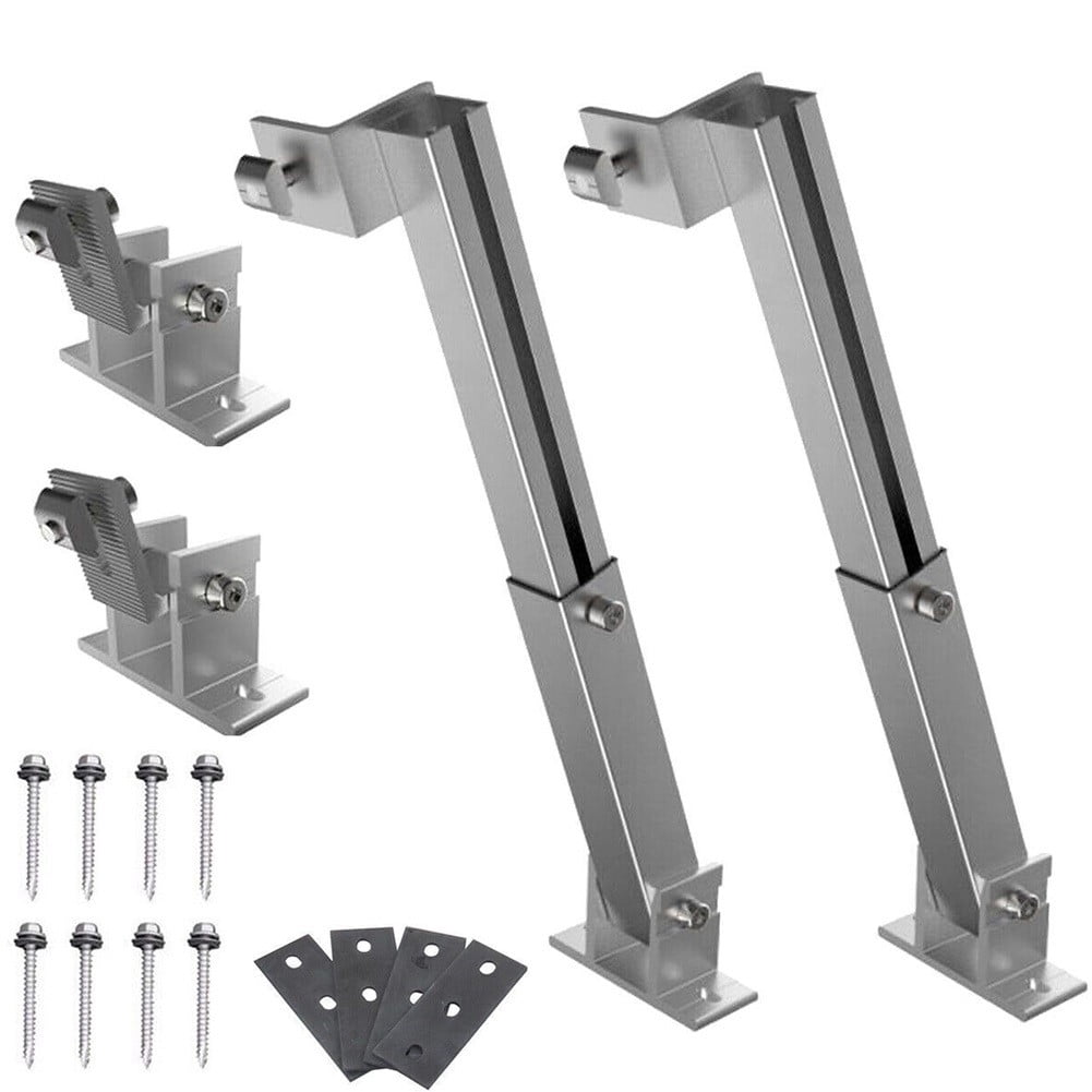 1 Pair Solar Panel Roof Bracket Mounting Stand 30-60° Adjustable Pv ...