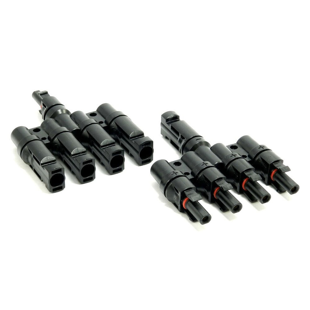 1 Pair Solar Panels Cable 4 To 1 T Branch Connector Fuse Holder ...