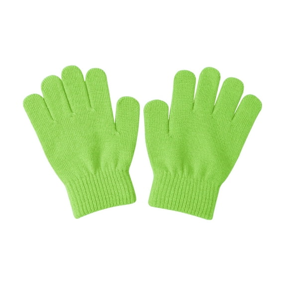 1 Pair Split Five Finger Baby Gloves Stretchy Knit Design Cold Weather ...