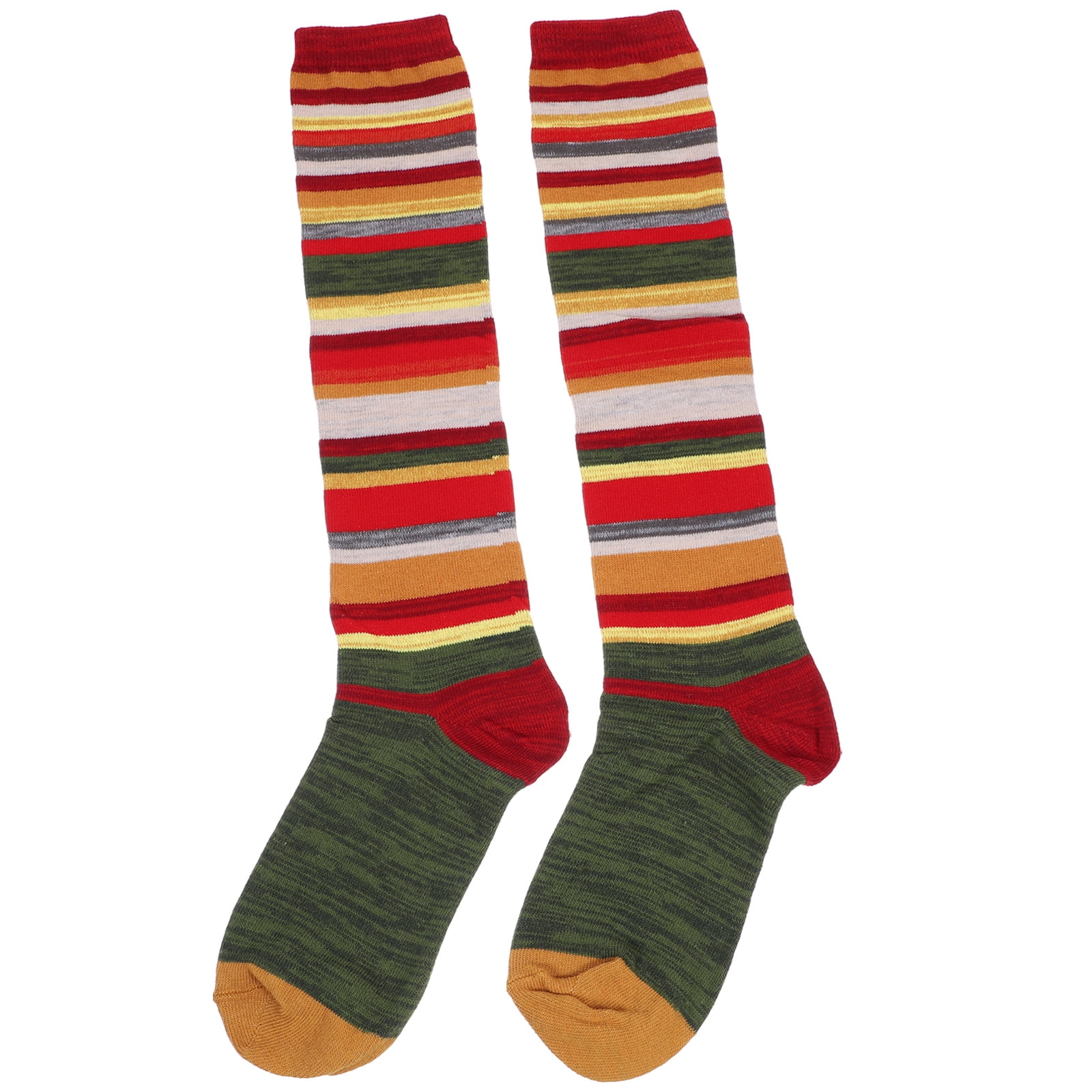 1 Pair Stockings Colored Striped Long Socks Long Tube Socks for Women ...