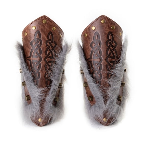 1 Pair Stylish Middle Ages Themed PU Wristbands With Adjustable Straps ...