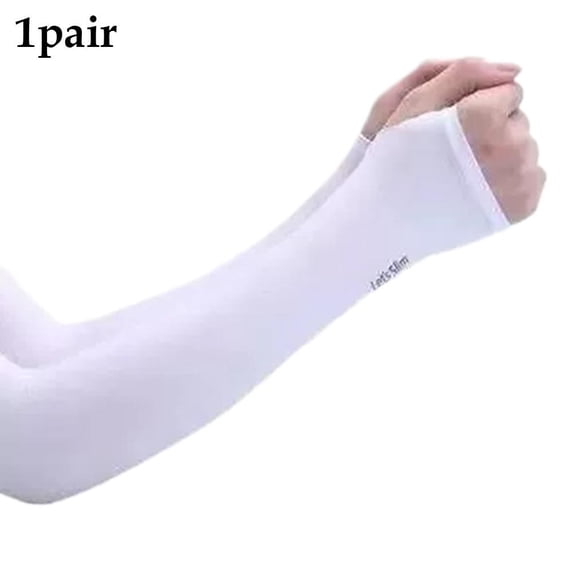 1 Pair Summer Ice Silk Arm Sleeves Breathable Cooling Sun Protection ...