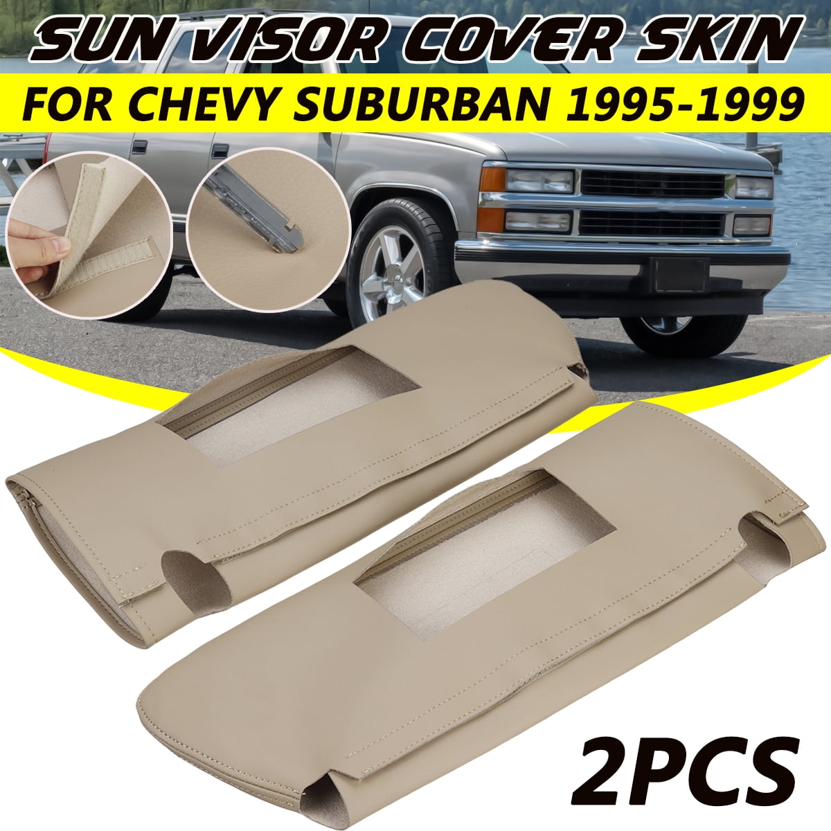 1 Pair Sun Visor Cover Skin Replacement for Chevy Tahoe Suburban Yukon ...