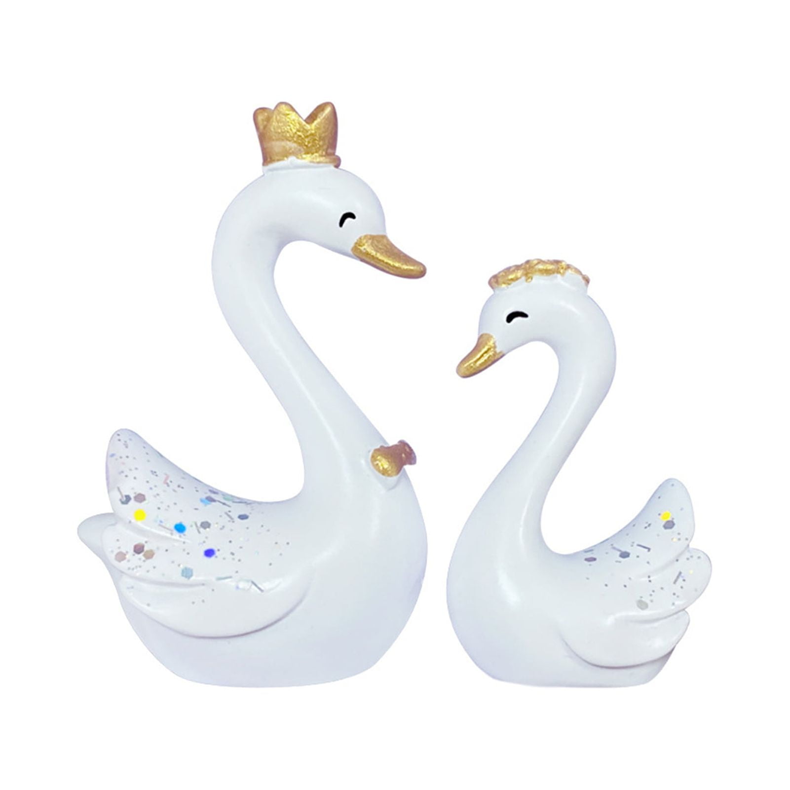 1 Pair Swan Desktop Ornaments Artwork Realistic Shape Smiling Clear ...