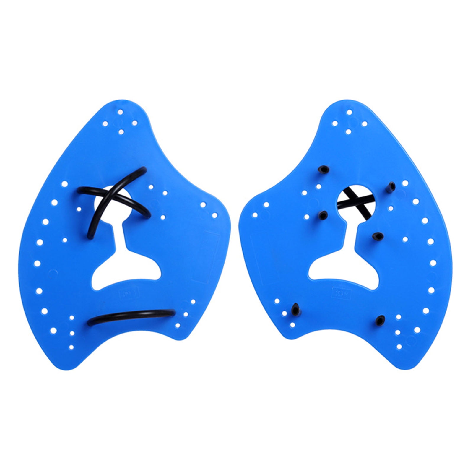 1 Pair Swimming Hand Paddle with Silicone Strap Holes Professional Kids ...