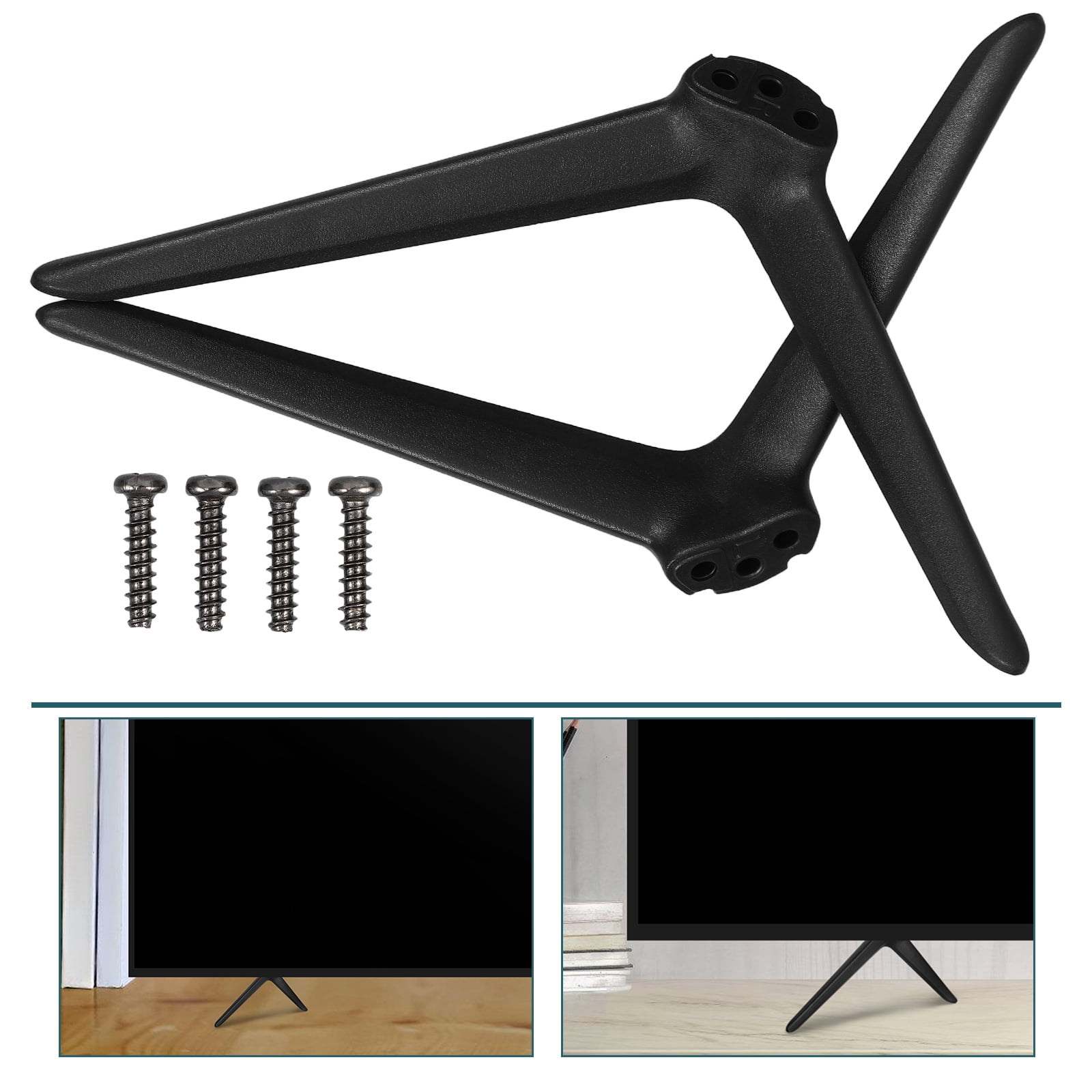 1 Pair Universal Replacement TV Stand Base Legs Double Hole Plastic ...
