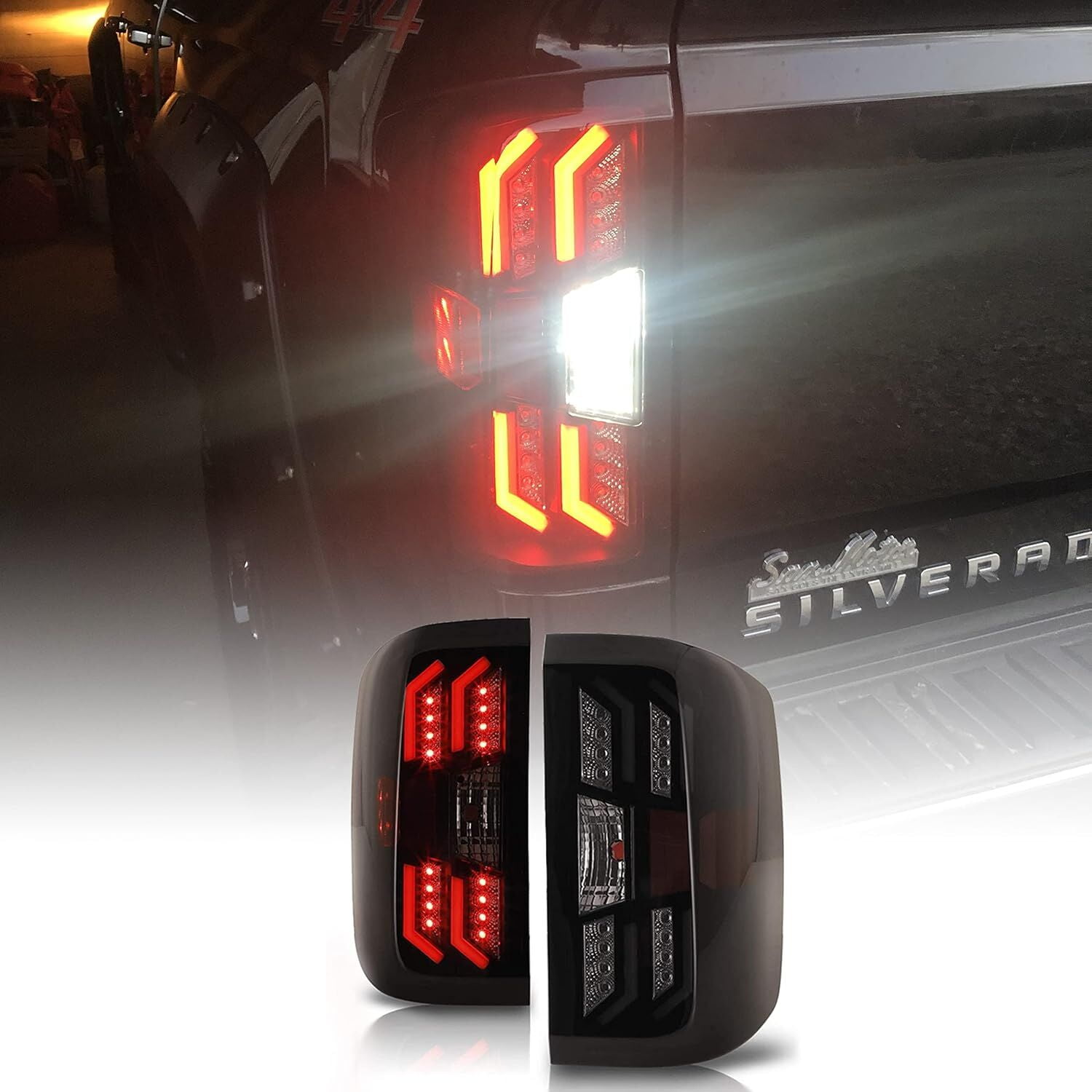 1 Pair Tail Lights Compatible with 2014-2018 Chevy Silverado 1500,Rear ...