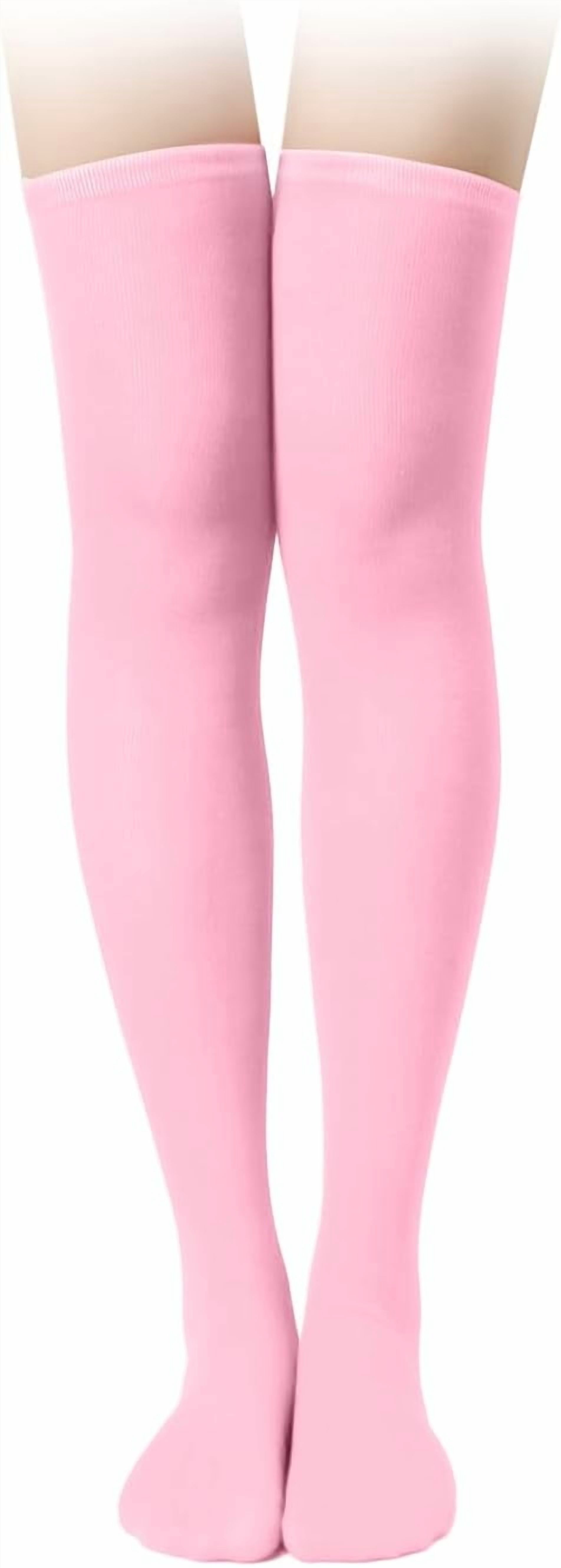 1 Pair Thigh High Socks, Cotton Soft Knee High Long Stockings Leg ...