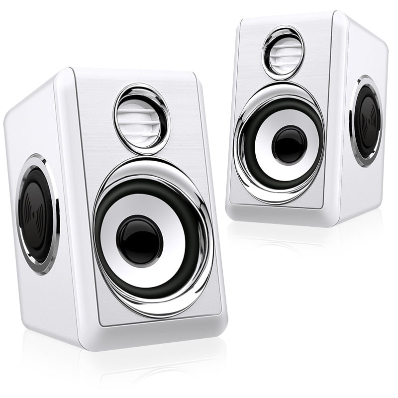 1 Pair USB+AUX Wired Computer Speakers Bass Reinforcement 4 Diaphragm ...