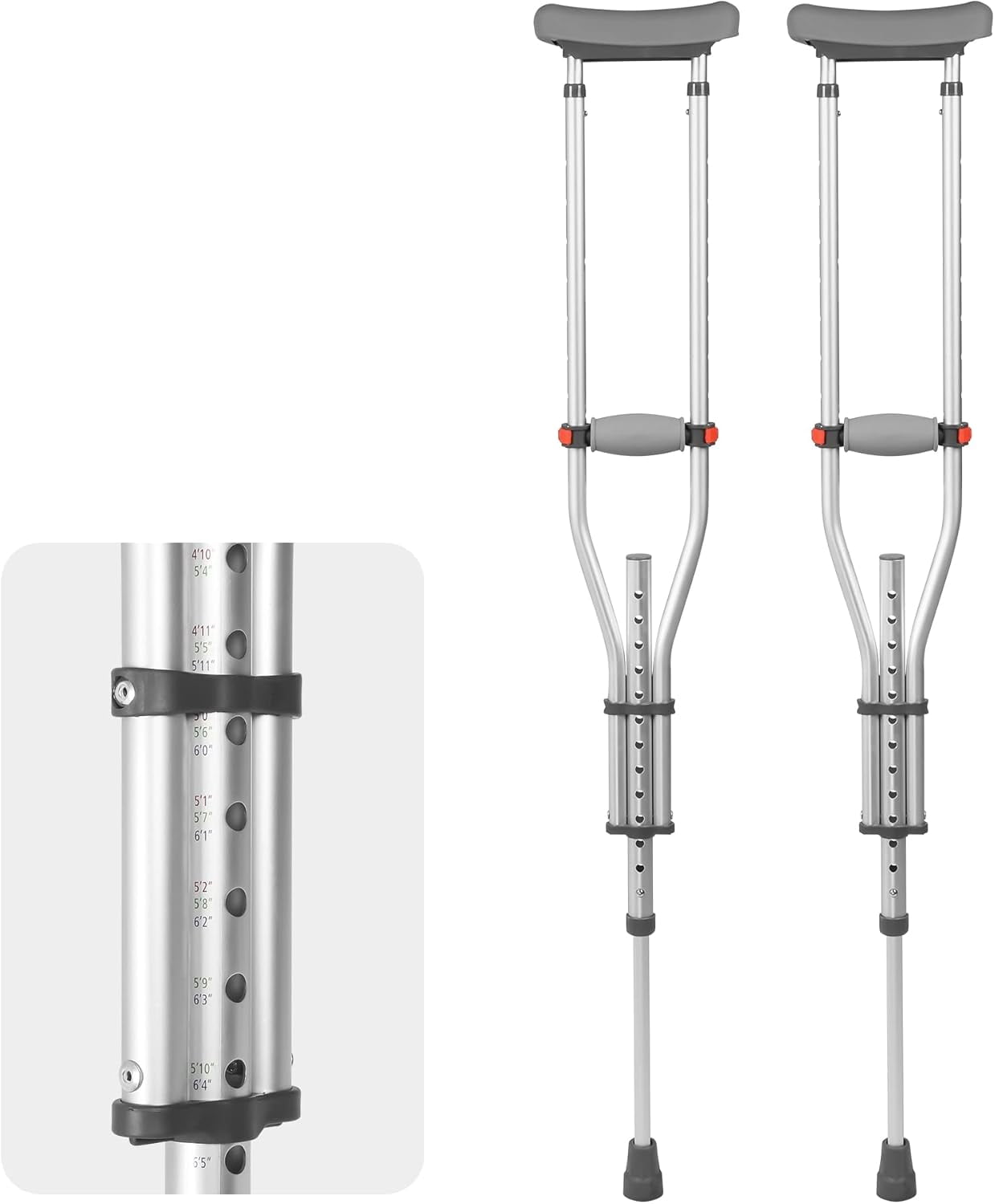 1 Pair Universal Crutches for Adults and Teenager, Adjustable Height ...