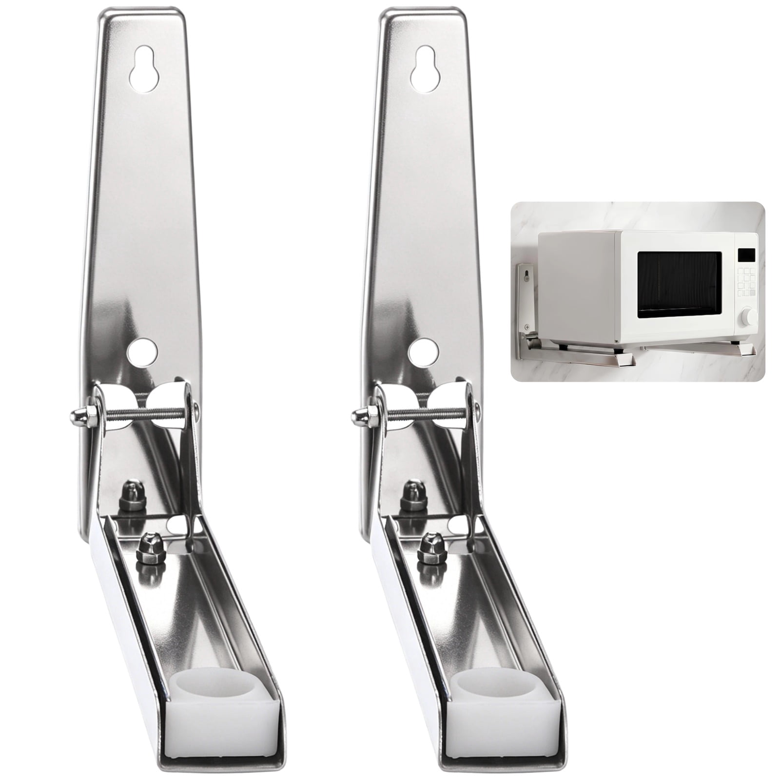 1 Pair Universal Microwave Mount Bracket, Stainless Steel Foldable Wall ...