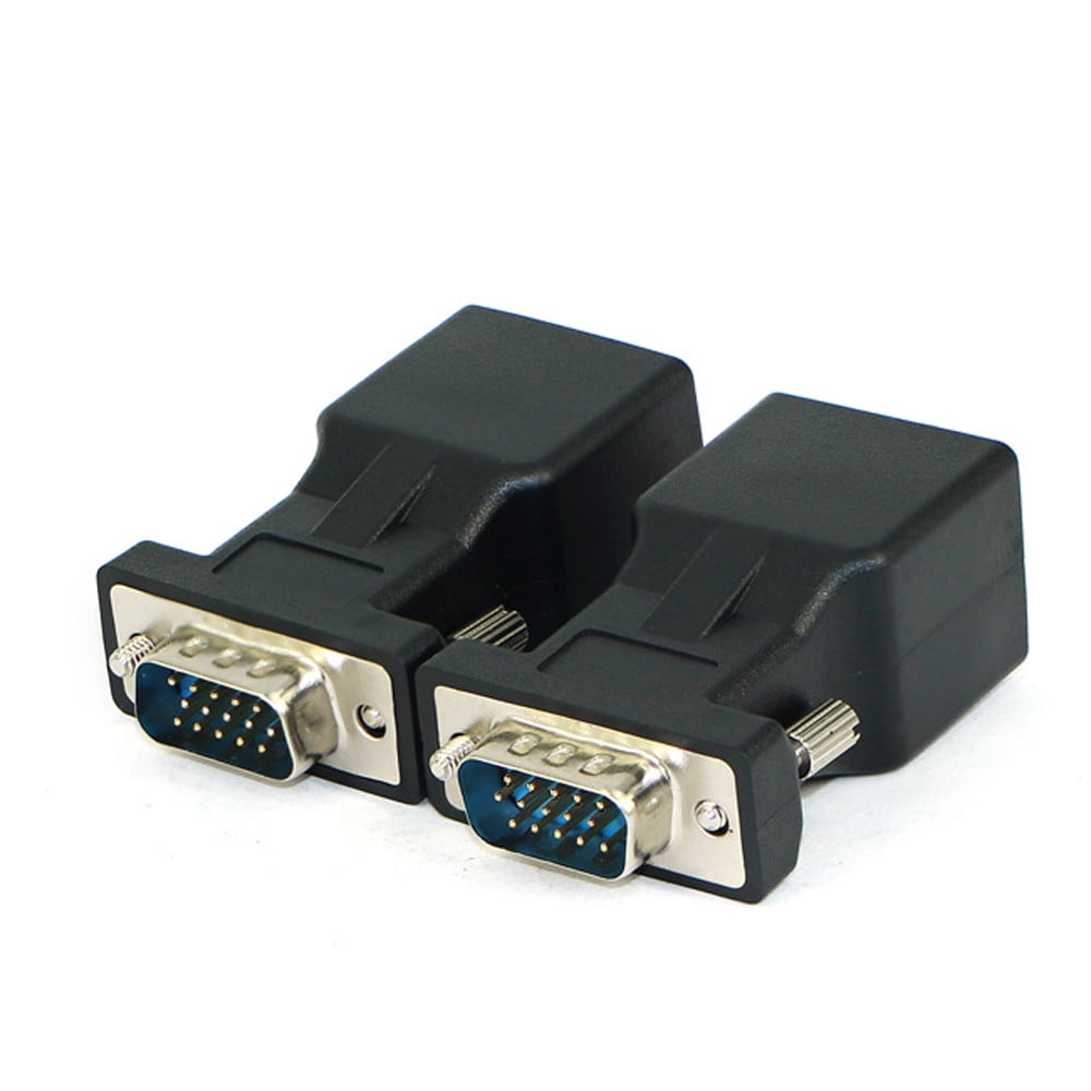 1 Pair VGA Extender Male Female to LAN RJ45 CAT5 20M Network Adapter 3 ...