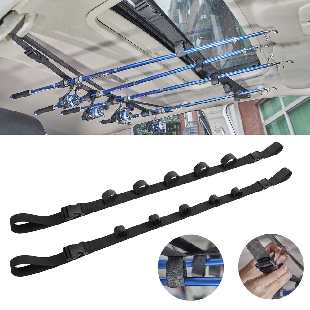1 Pair Vehicle Fishing Rod Holder 5 Rod Capacity, Heavy Duty Nylon ...